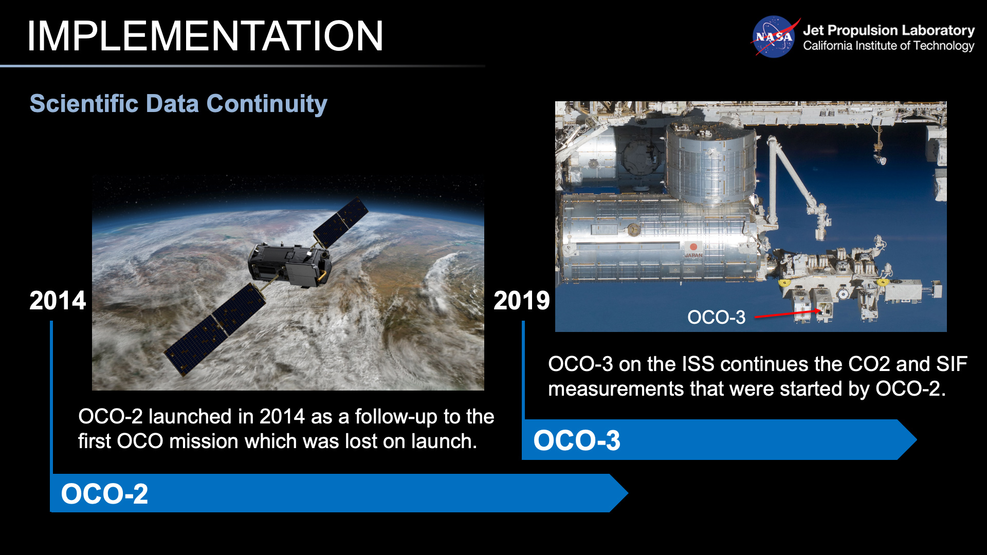 Implementation - Scientific Data Continuity | JPL Earth Science